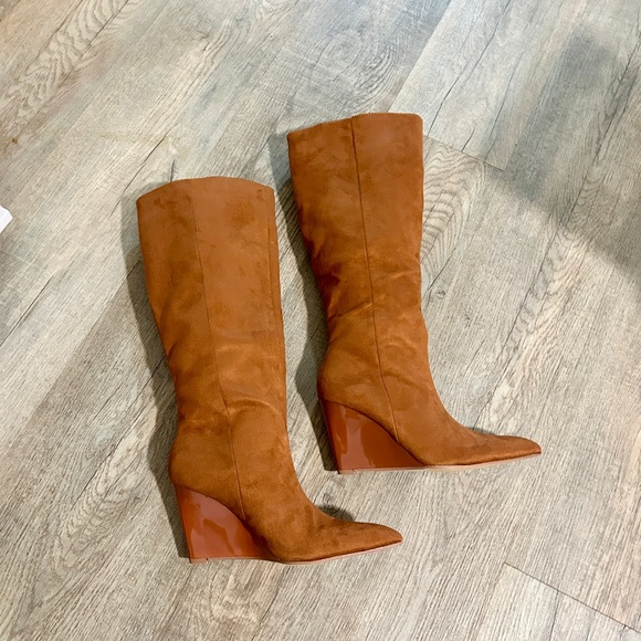 Shoes | New Ego Tan Kneehigh Boots Size 7 | Poshmark